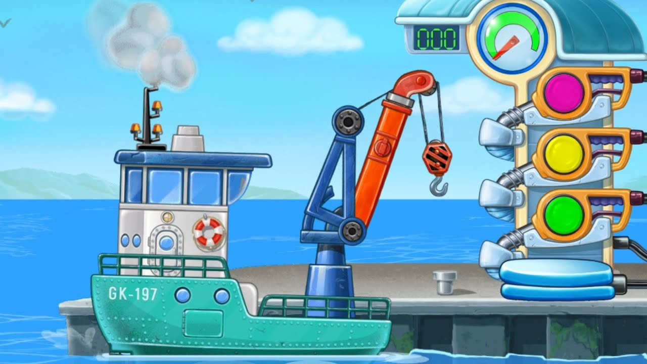 PERMAINAN KONSTRUKSI MERAKIT KAPAL DEREK MEMBANGUN PULAU BUATAN | GAME ...