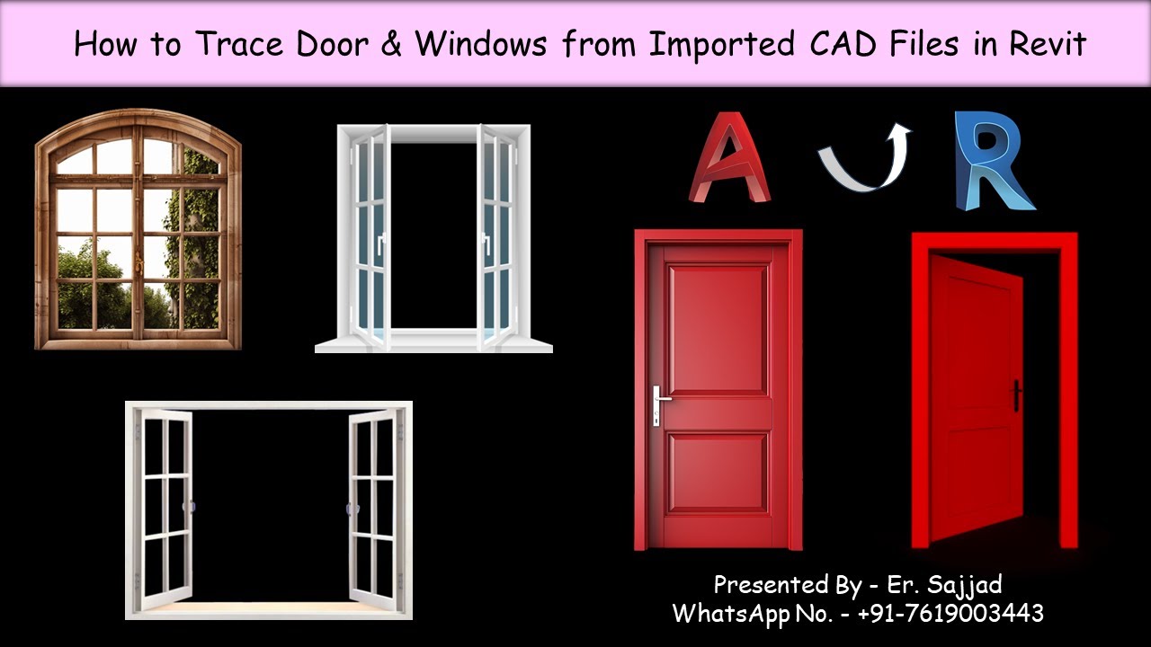 How to Trace Doors & Windows from Imported CAD Files in Revit | Step-by ...