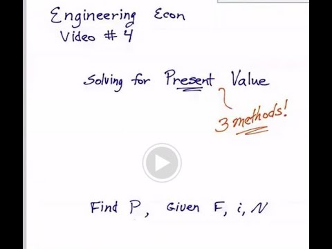 Engr Econ video - Finding Present Value (PV) of a single sum - YouTube