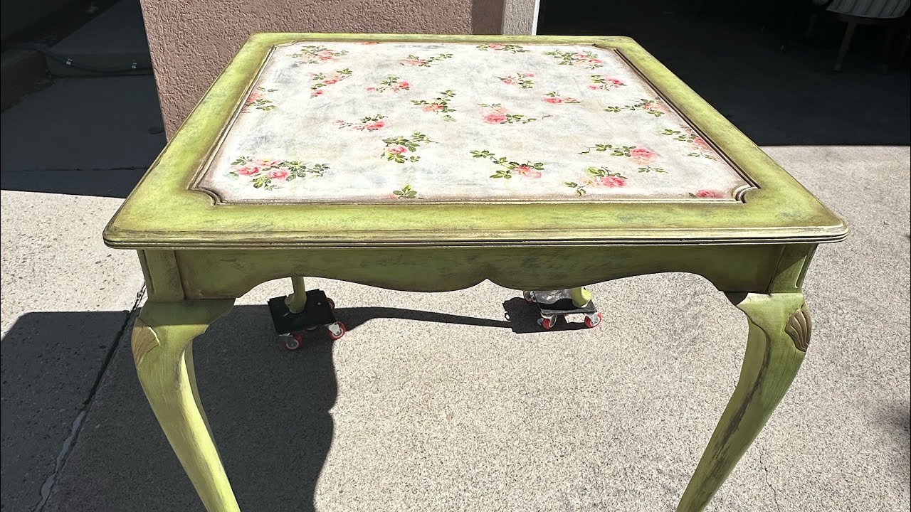 Makeover - Card table and chairs -- part one "The Table" - YouTube