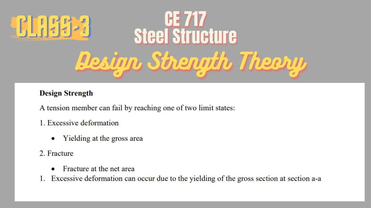 Design Strength Theory | Tension Members | Class 3 | Steel Structure ...