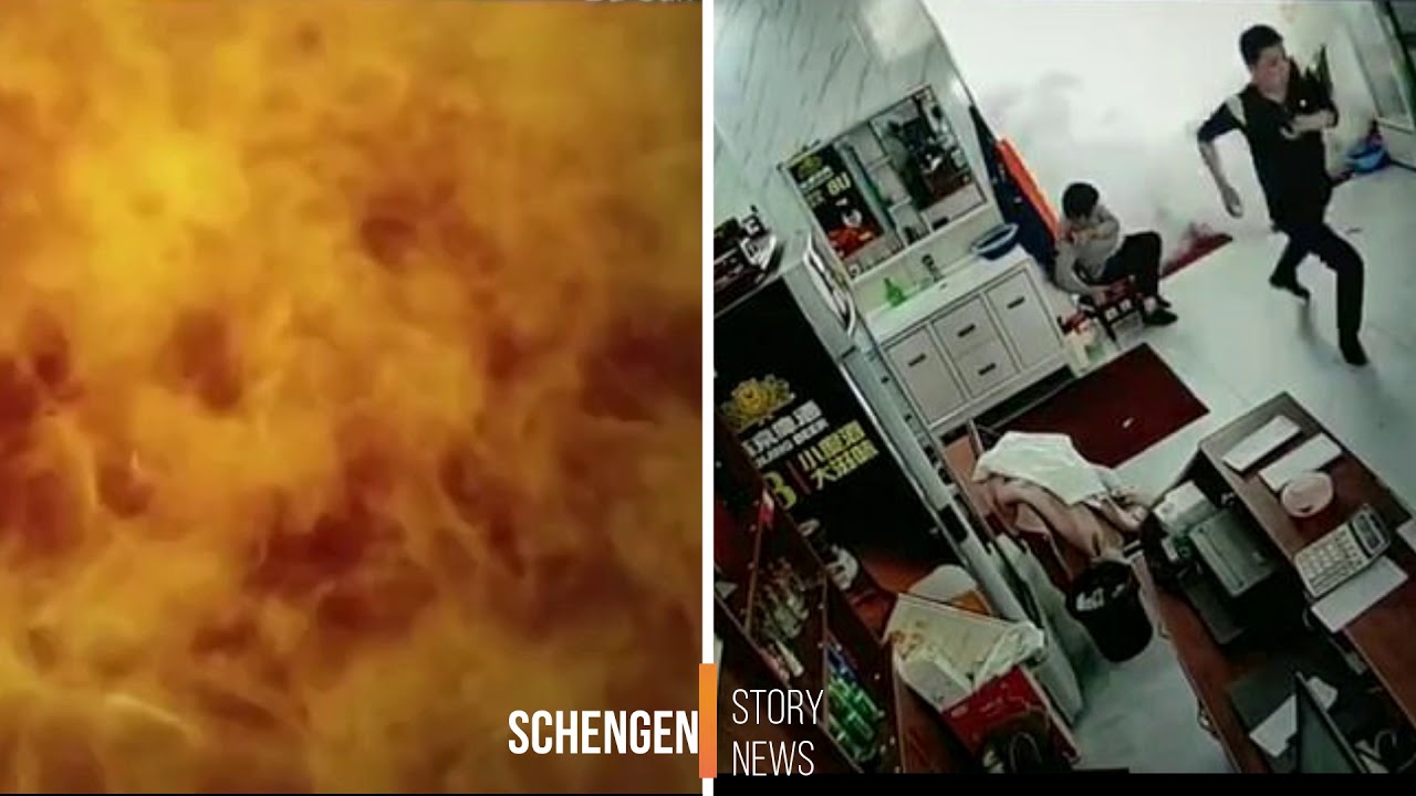 Terrifying moment explosion rips through restaurant's kitchen in China ...