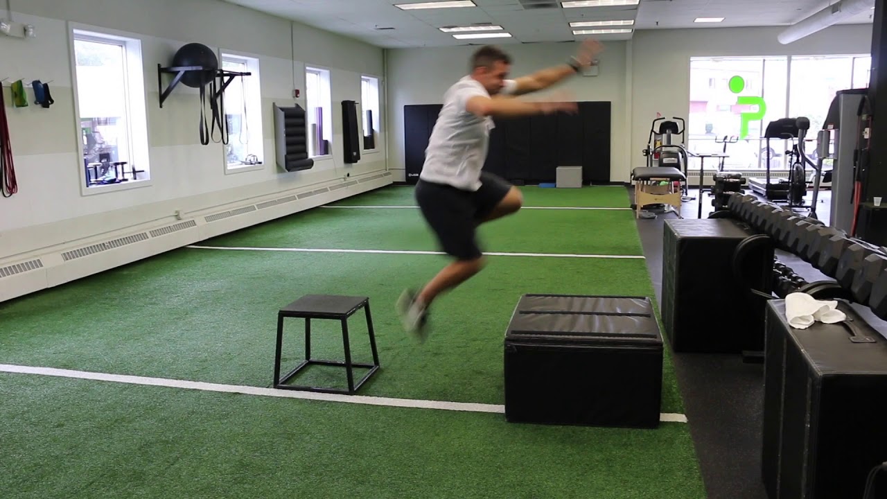 Single Leg Box Squat to Jump - YouTube