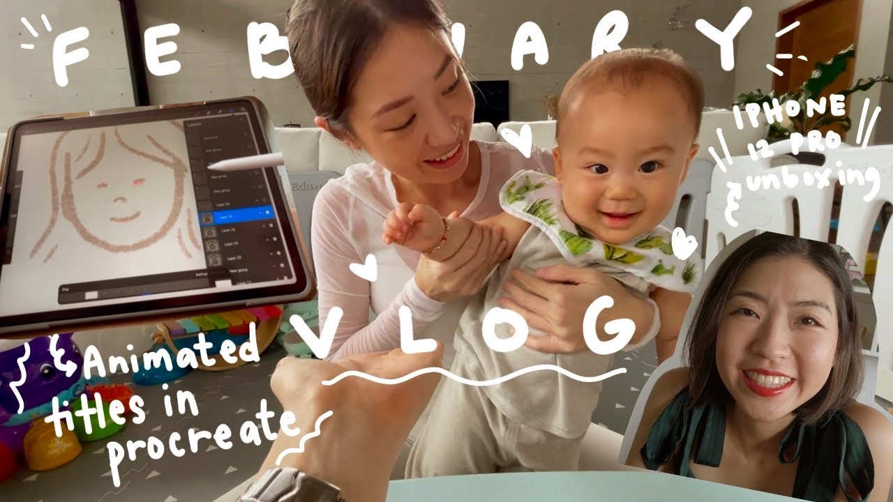 February Vlog | How to make animated titles in Procreate - YouTube
