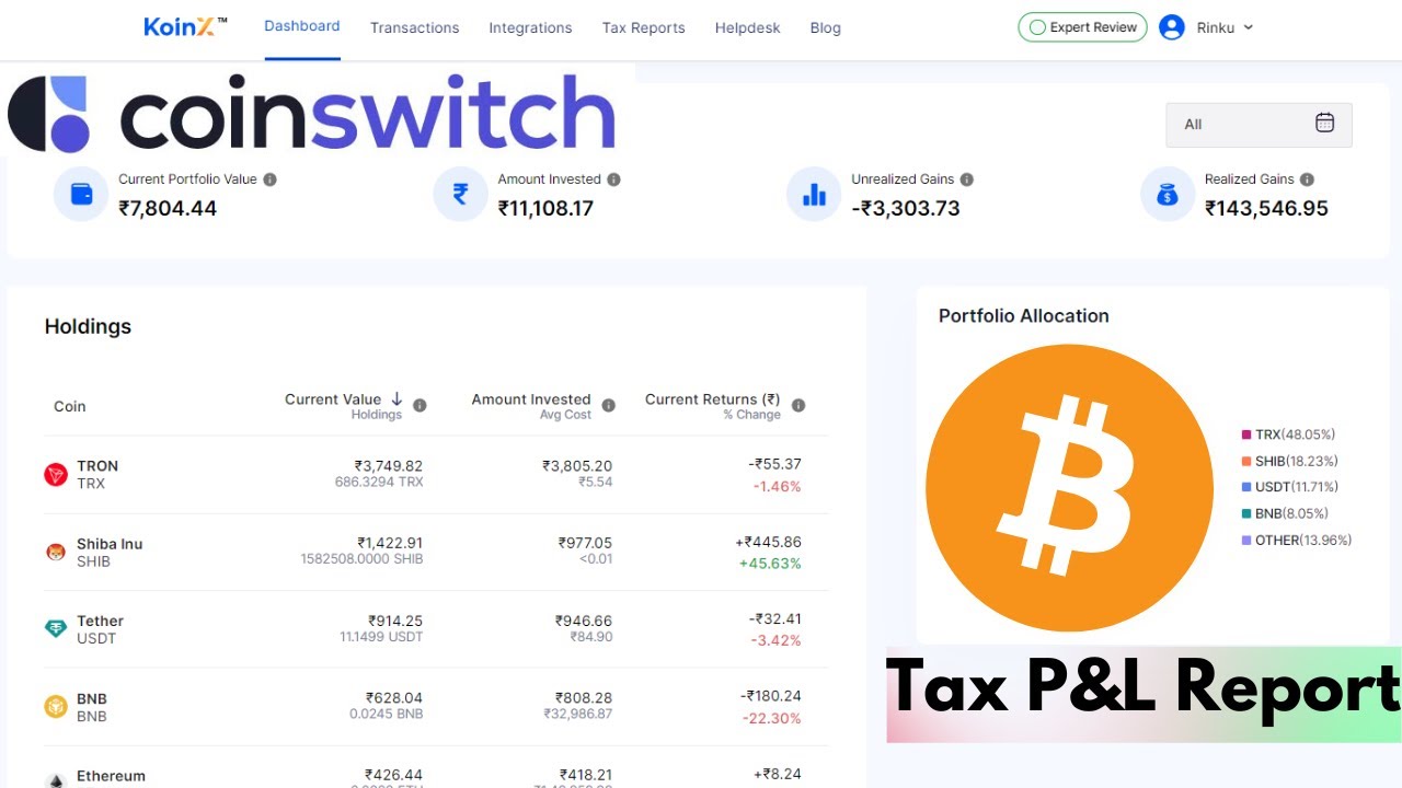 How To Calculate Income Tax On Coinswitch Exchange - YouTube