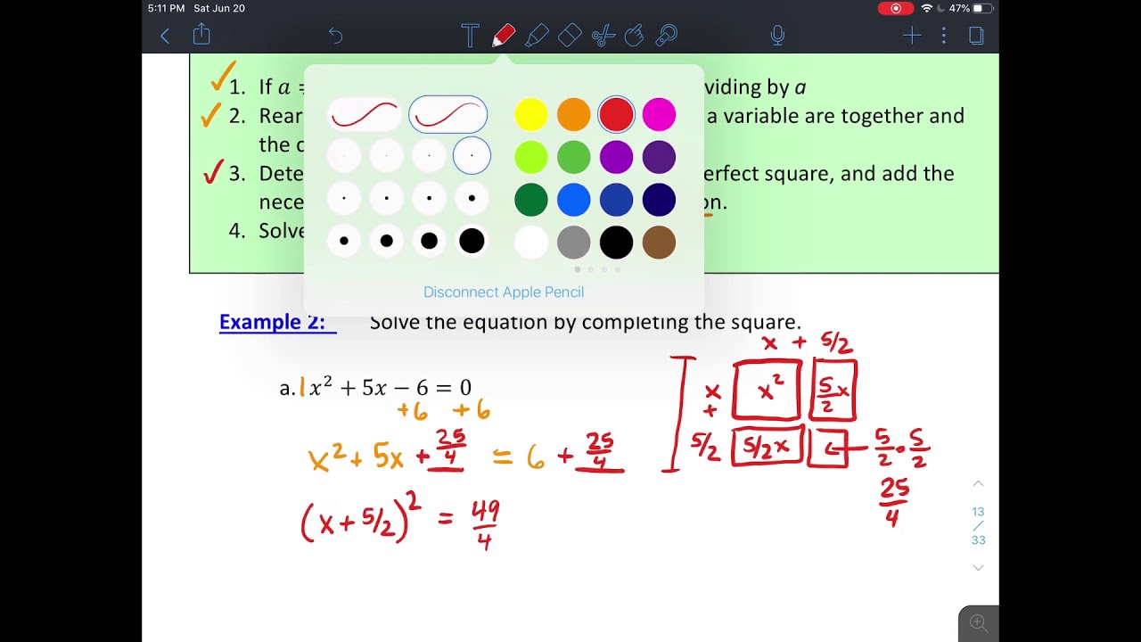 Algebra 2 - 4.3 Completing the Square - YouTube