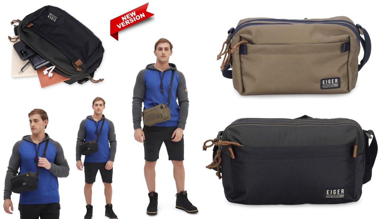 EIGER WANDERPATH SACOCHE 3L 1989 BLACK AND BROWN || 910007587 || TAS ...