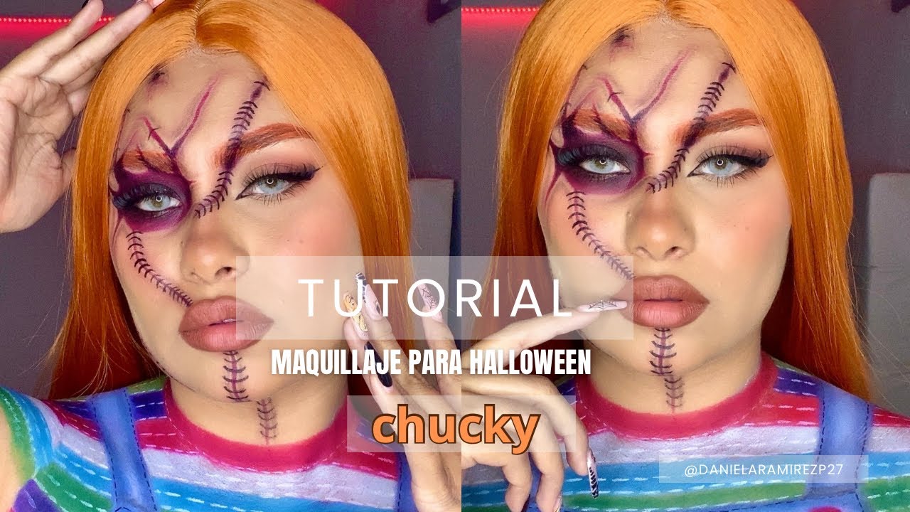 Maquillaje de CHUCKY🧡🔪| TUTORIAL!! - YouTube