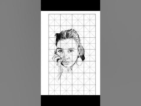 Using the grid method to draw a portrait - YouTube
