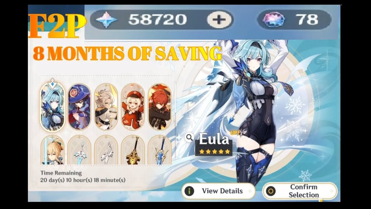 F2P Pulled on the Chronicle Wish Banner For Eula After 8 Months Of ...