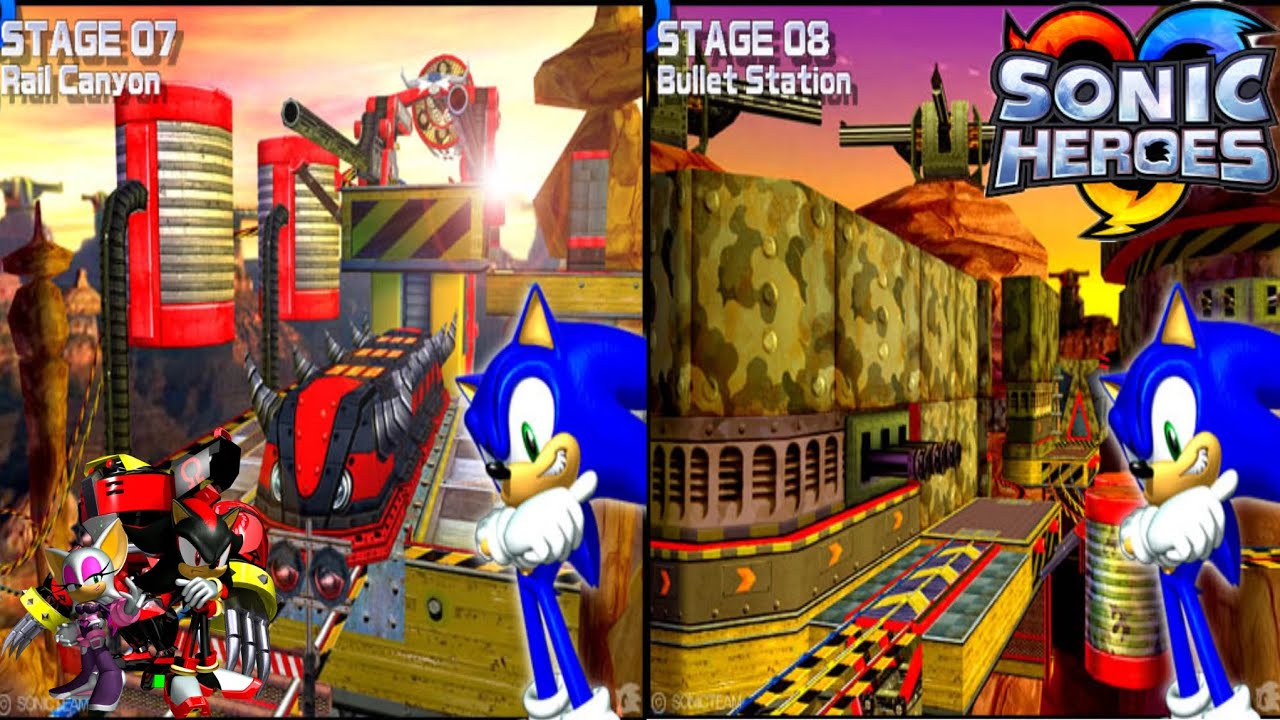 Sonic Heroes: Rail Canyon/Bullet Station (Team Dark) - YouTube