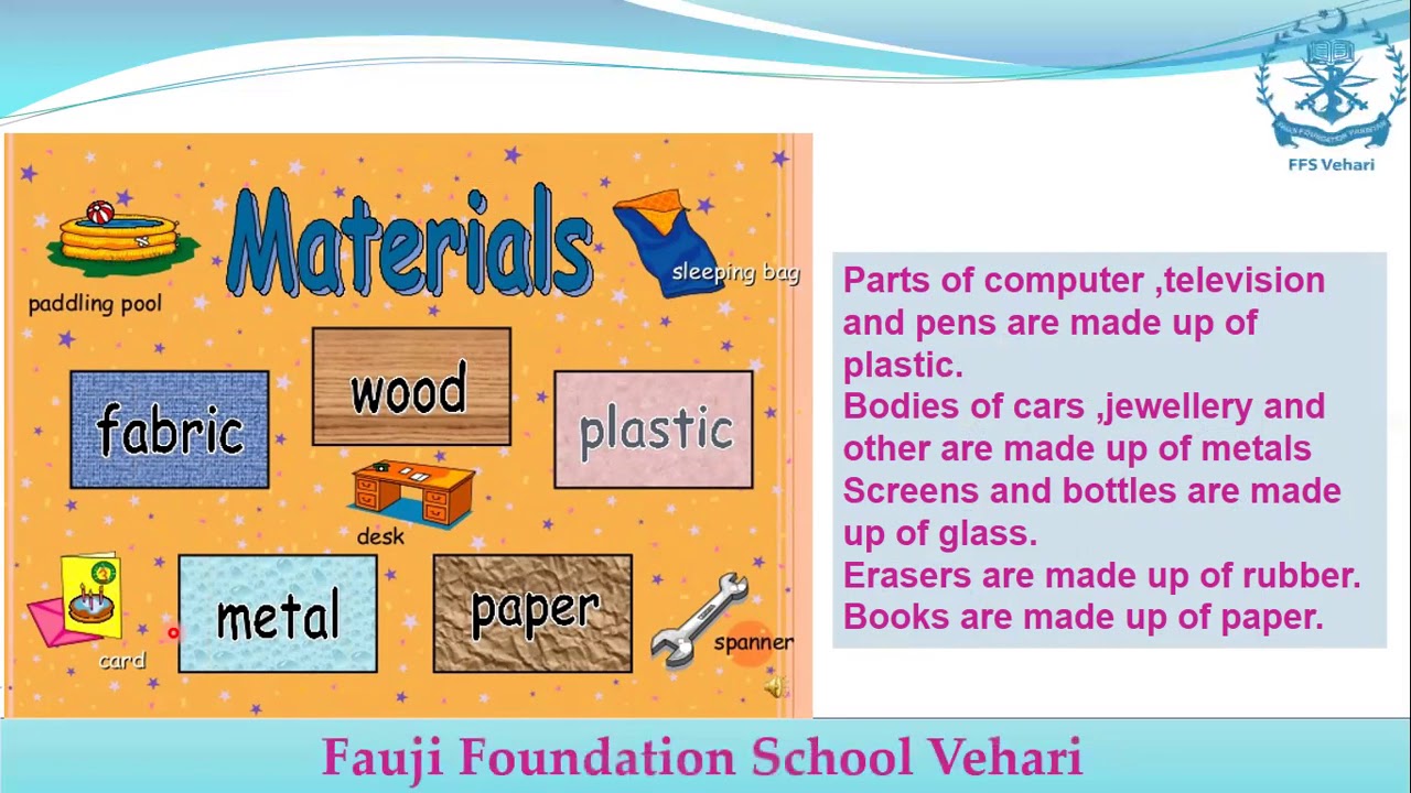 Science Class 3 Chapter No. 7 (What are things made up for?) - YouTube