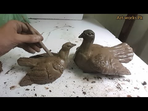 male and female pigeons with clay /clay modeling - YouTube