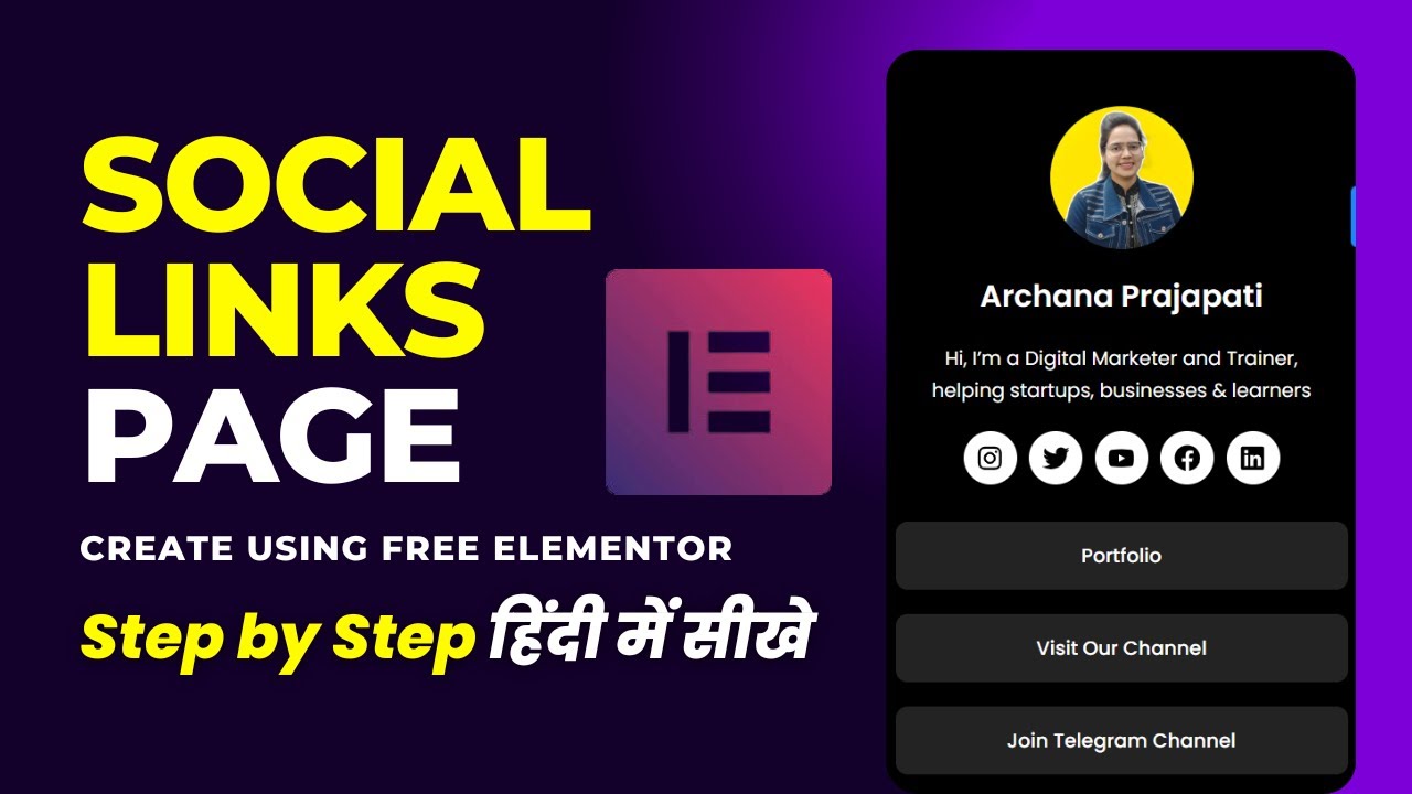 How to Create Social Links Page in Eementor? || Make Social Links Page ...