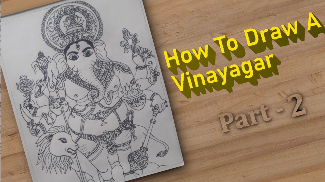 How To Draw A Vinayagar Drawing Part - 2 | கண் திருஷ்டி விநாயகர் - YouTube