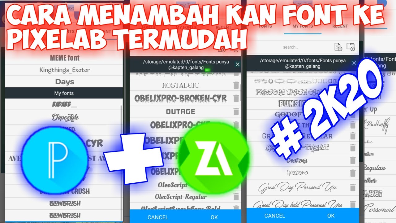 Cara menambah kan font ke pixelab termudah 100% - YouTube