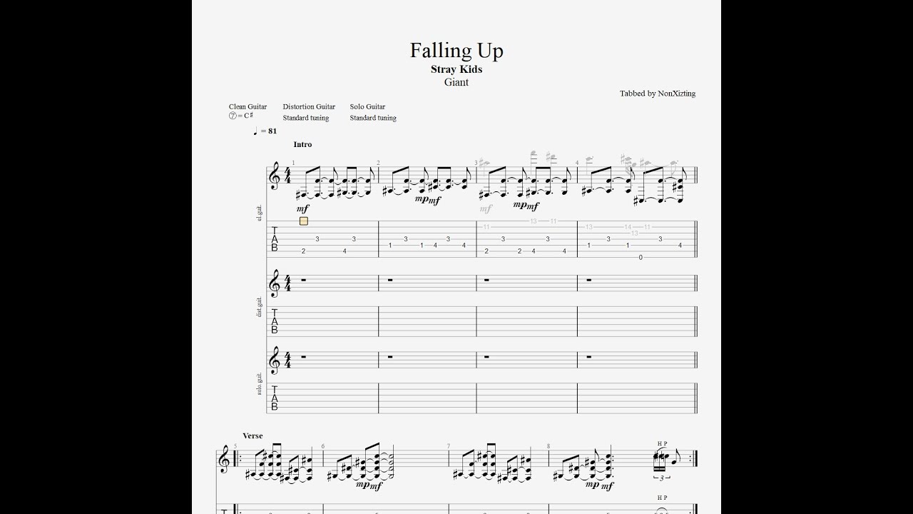 Stray Kids - Falling Up (Guitar Tab) - YouTube