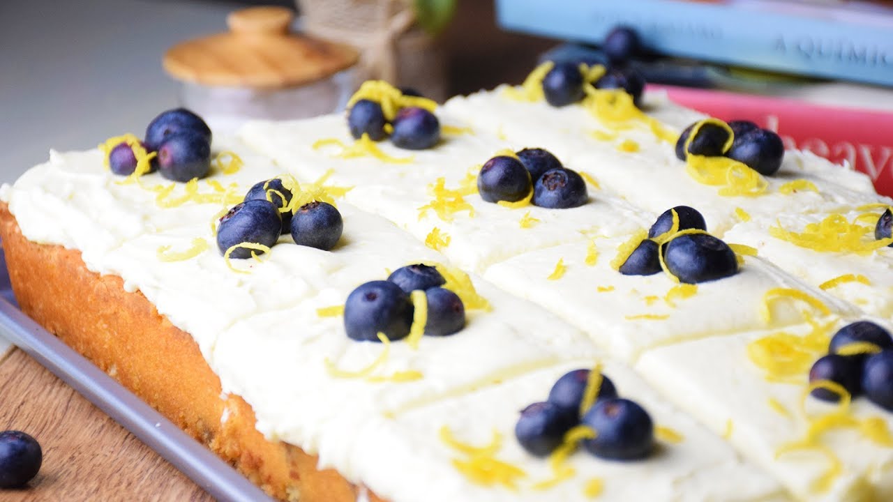 BOLO LIMÃO E BLUEBERRY (SHEET CAKE) | BOLOS BAFÔNICOS - YouTube