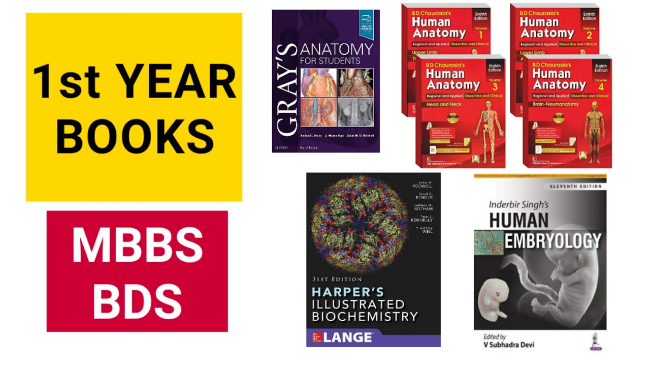 1st YEAR BOOKS and TIPS : MBBS and BDS - YouTube