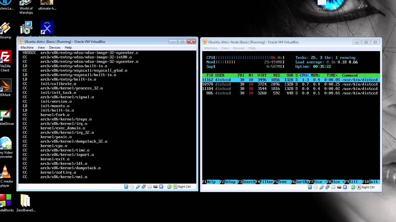 Distcc test setup. - YouTube