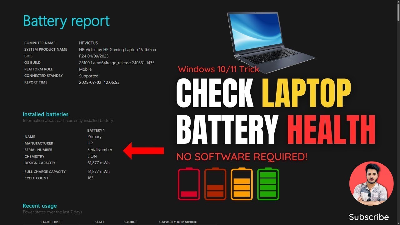 How to Check Laptop Battery Health with CMD | No Software Needed ...