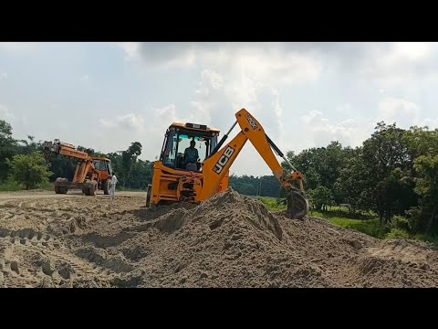 JCB se Road ki side metti vra ja rha hai | JCB work video | Bihar ...