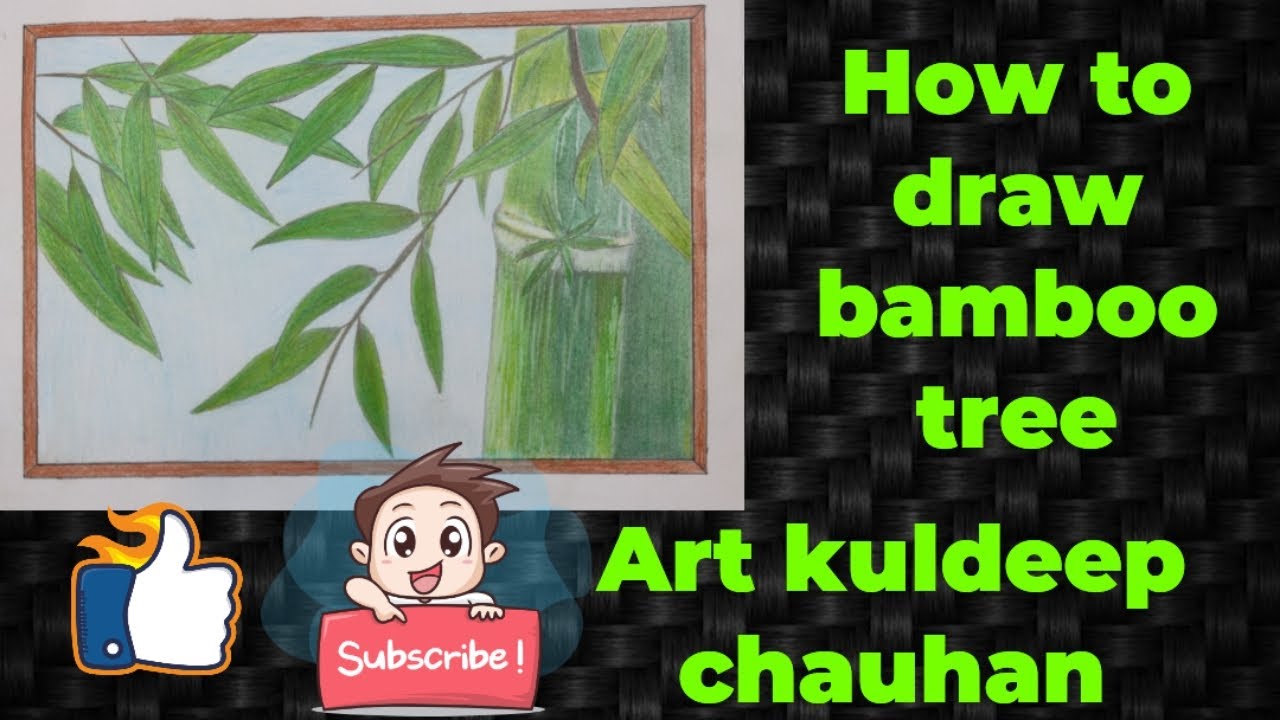 How to draw bamboo tree l #artkuldeepchauhan #howtodraw - YouTube