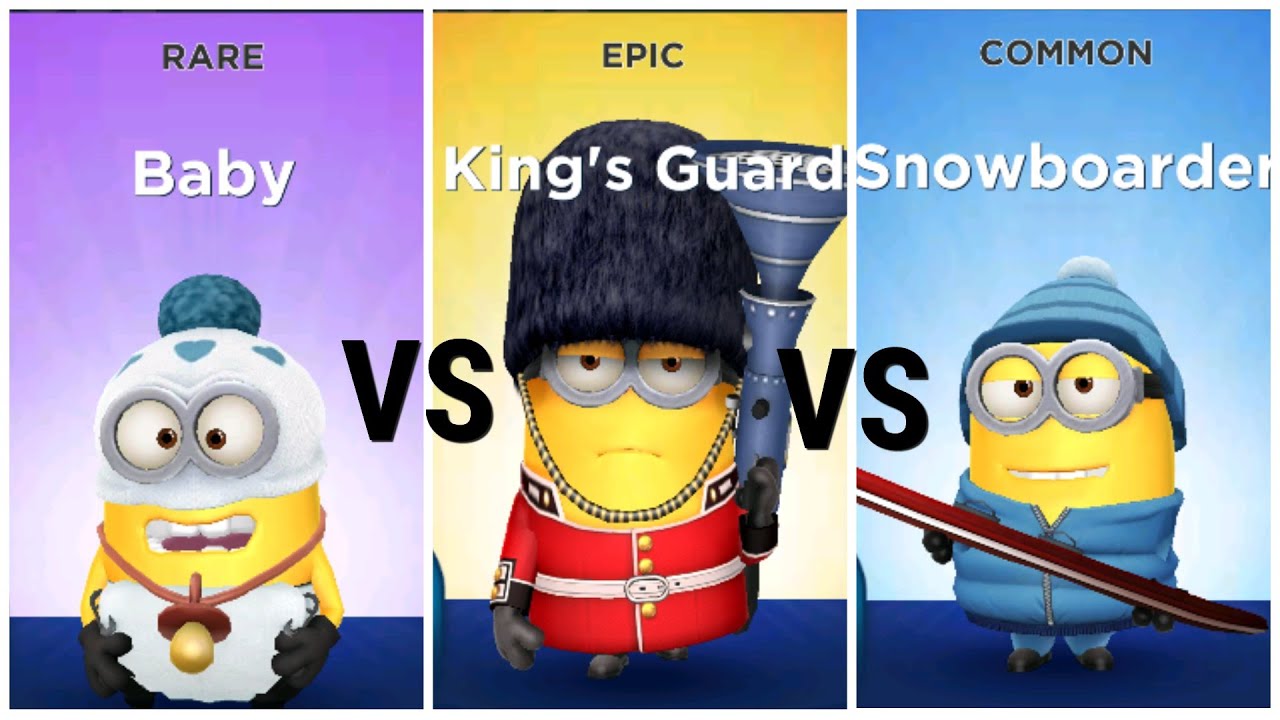 Minion Rush Snowboarder VS King's Guard VS Baby - YouTube