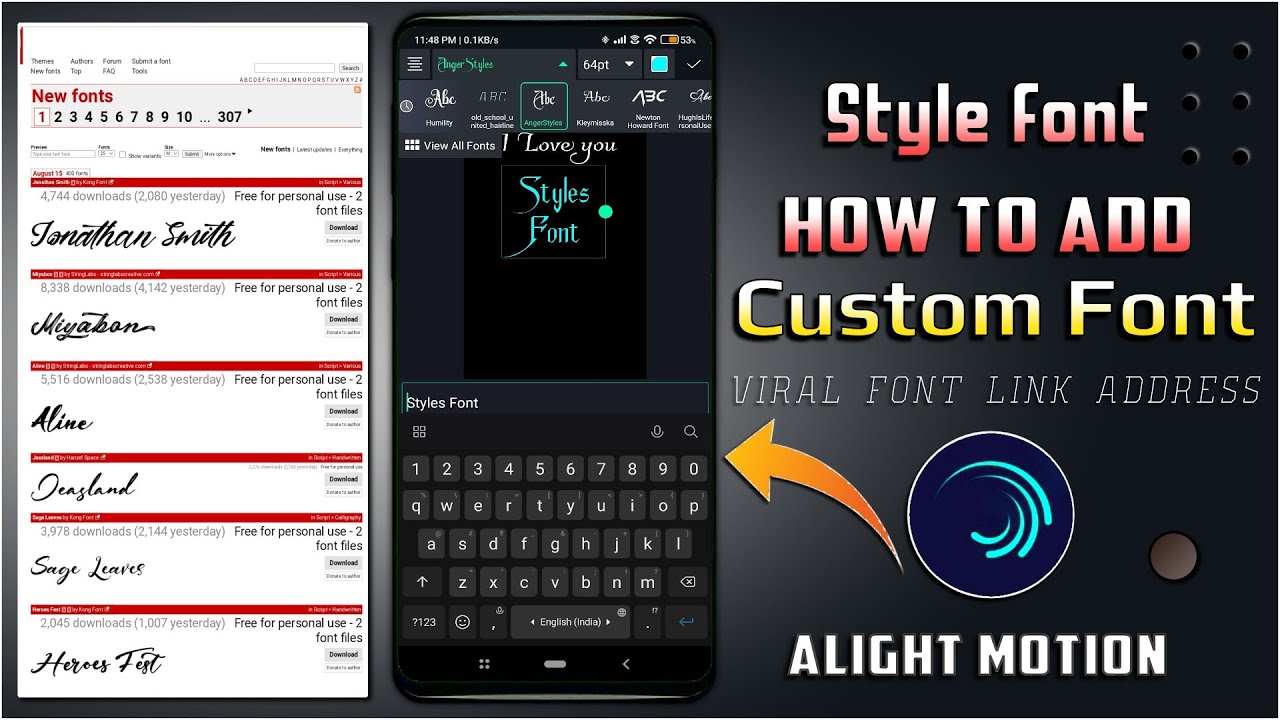 How To Add Custom Fonts In Alight motion | Import Font Problem In ...