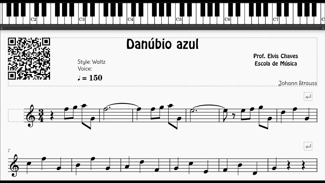 🎼 Danúbio azul - 378 - Johann Strauss - Tutorial Partitura Fácil 2 ...