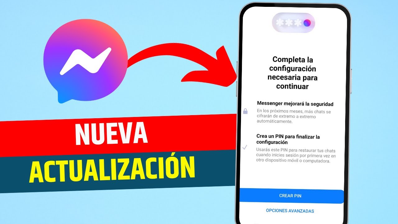 Completa la configuración necesaria para continuar Messenger crear pin ...