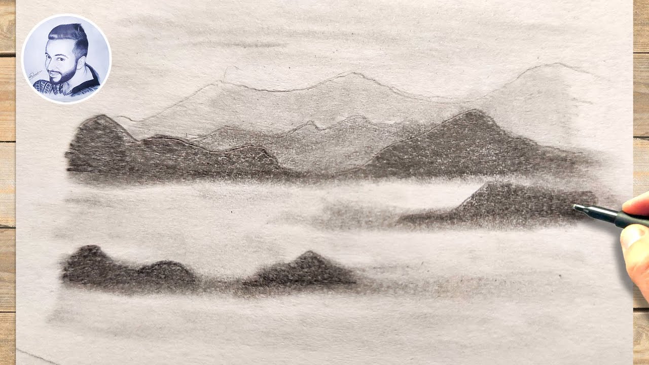 Comment dessiner de la brume, brouillard, nuage - YouTube