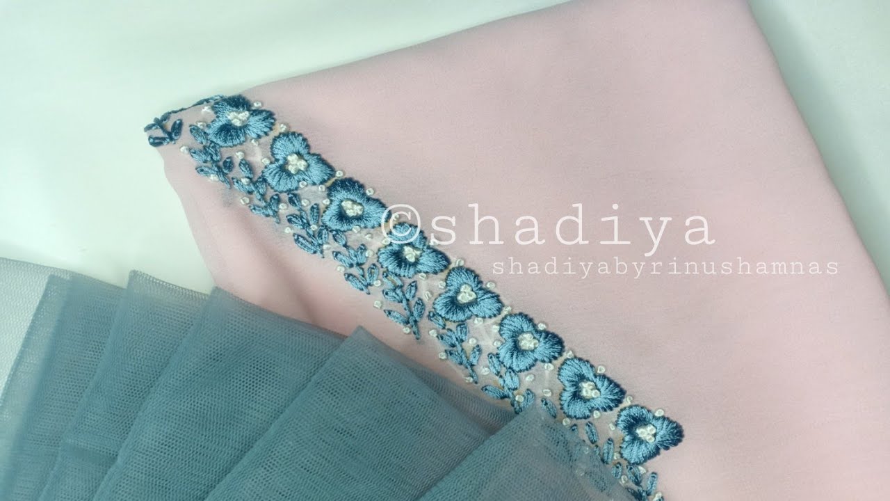 Hand embroidery V neck design|kurti neck designs for beginners - YouTube