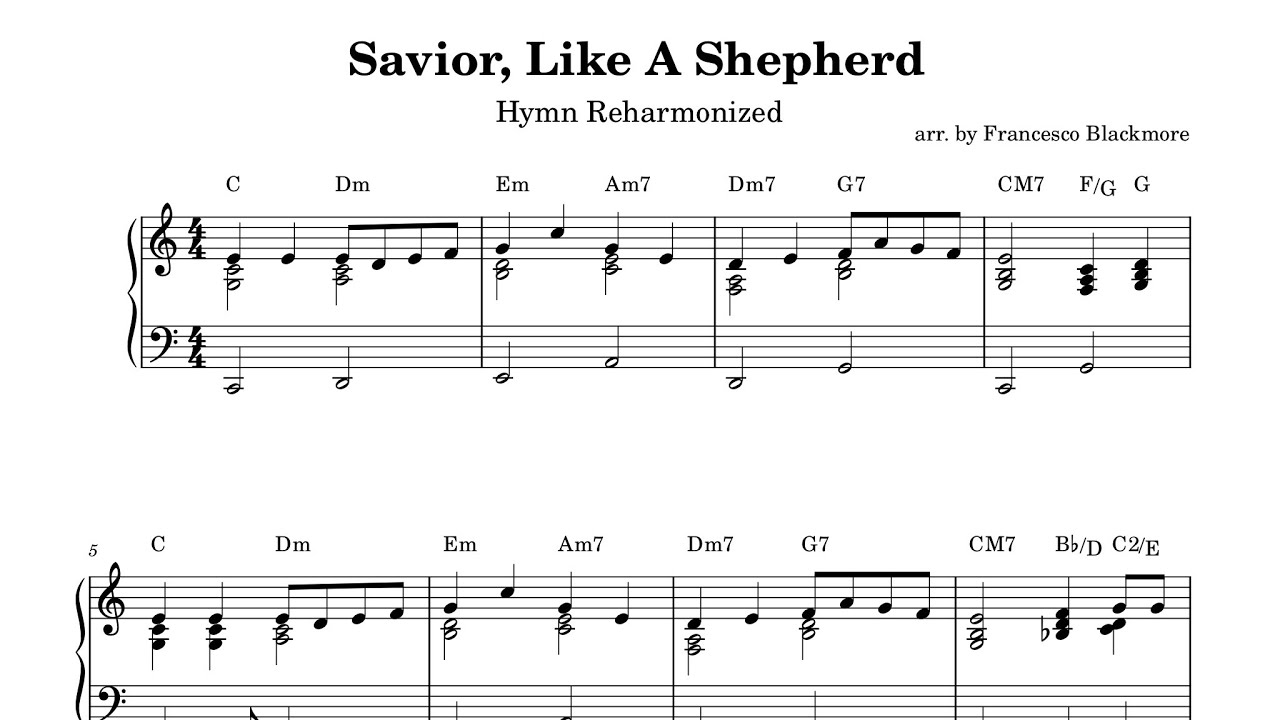 Savior, Like A Shepherd Lead Us (Hymn Reharmonized) | Download Piano ...