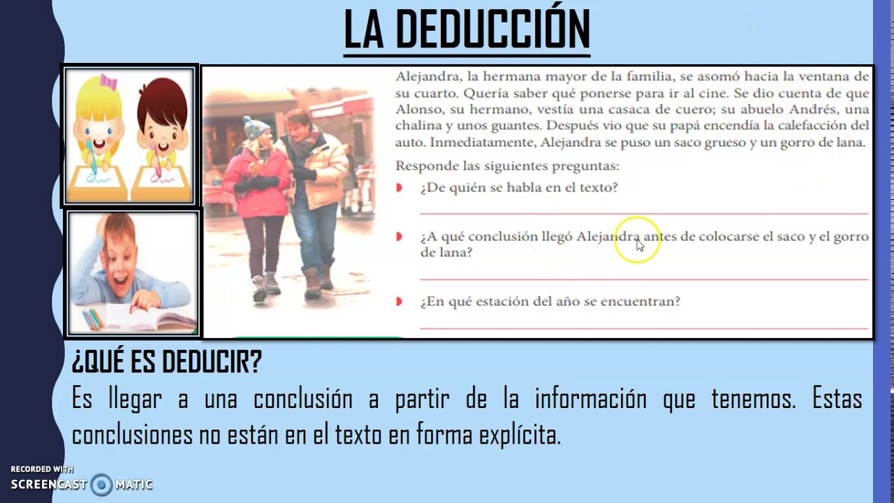 LA DEDUCCION - RAZ VERBAL - 4TO DE PRIMARIA - YouTube