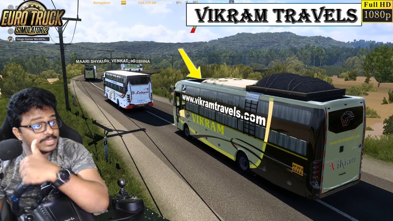 Vikram Travels Prakash Vega Bus with Logitech G29 Steering | ETS 2 ...