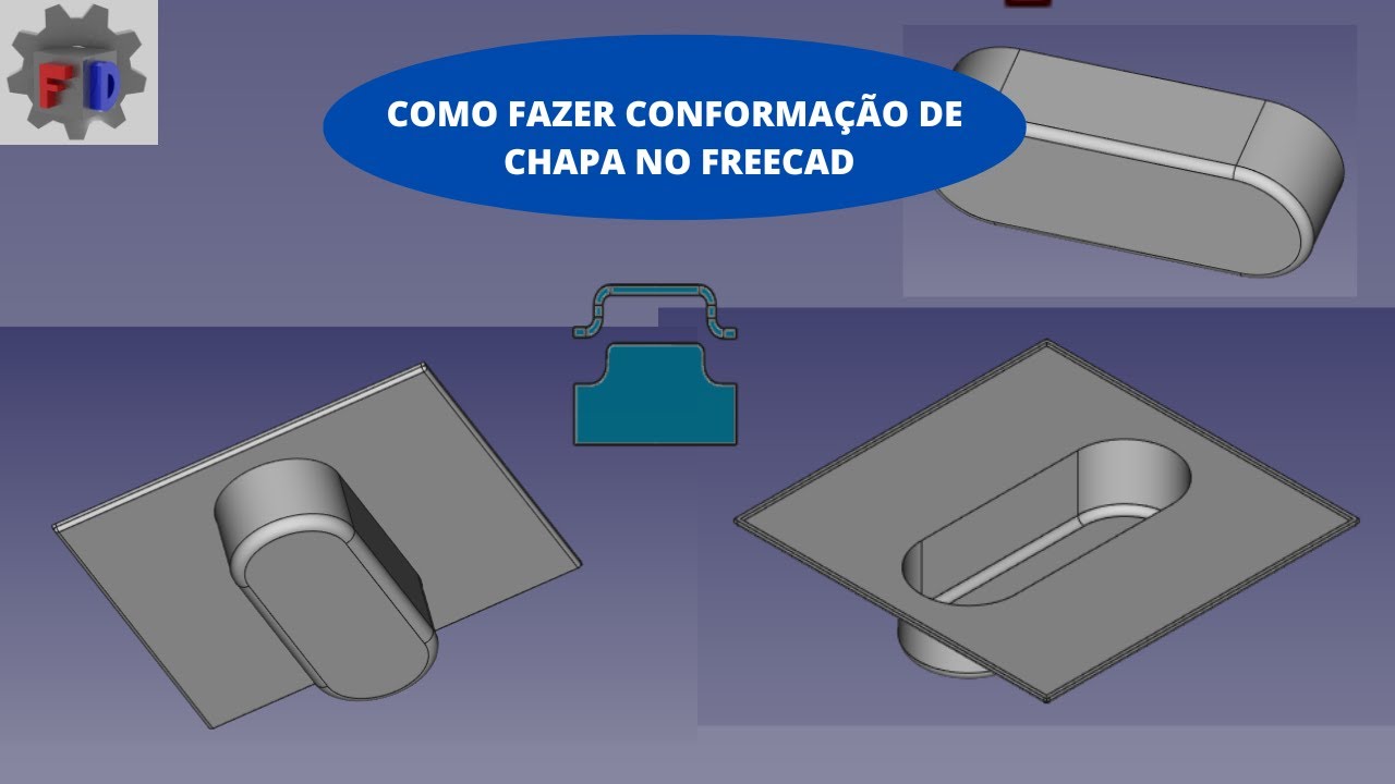 COMO FAZER CONFORMAÇÃO DE CHAPAS NO FREECAD | SHEET METAL FORMING - YouTube