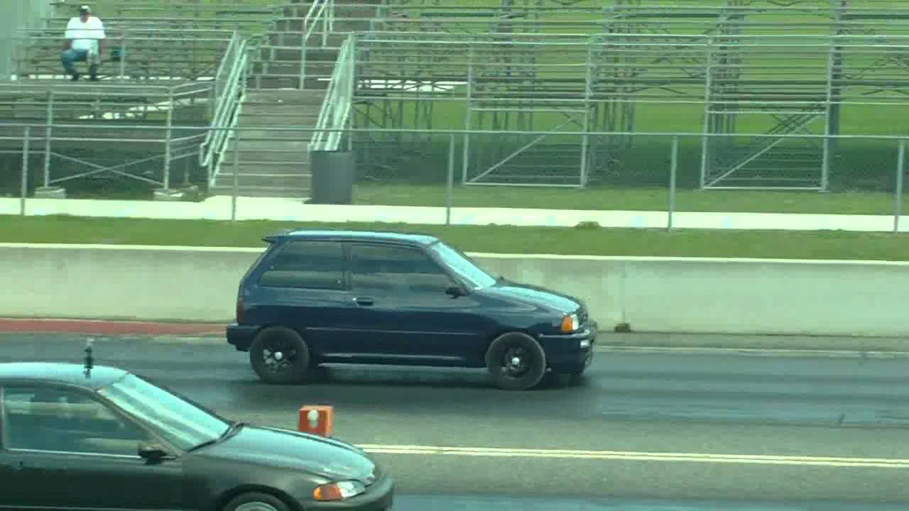Flyin4stroke's turbo festiva vs. K20 civic. - YouTube