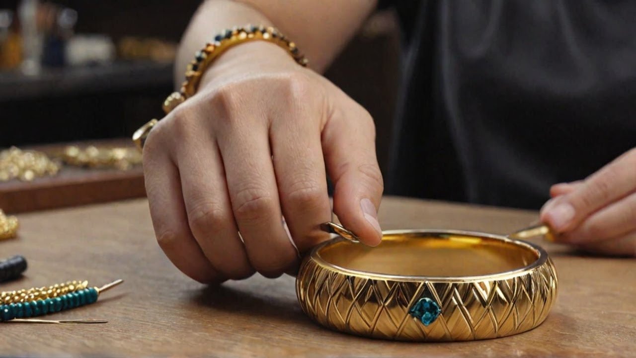 The Art of Diamond-Cutting Gold Bangles - YouTube