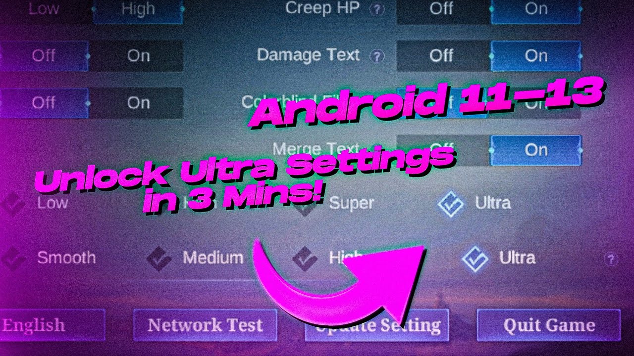 How to unlock Ultra Graphics & Refresh Rate Mobile Legends 2023 Android ...