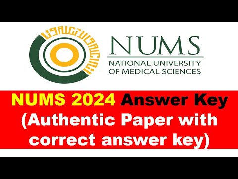 NUMS 2024 Answer Key | NUMS 2024 Paper | NUMS Biology | Answer Key ...