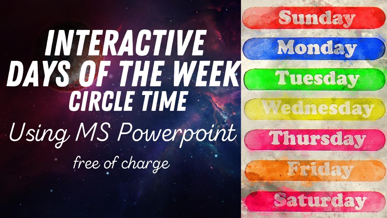 INTERACTIVE DAYS OF THE WEEK || CIRCLE TIME || USING MS POWERPOINT ...