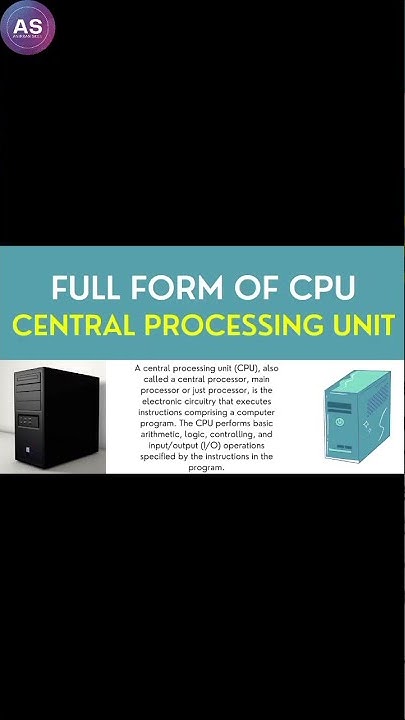 Full form of CPU? | CPU full form | Anirban Skill - YouTube