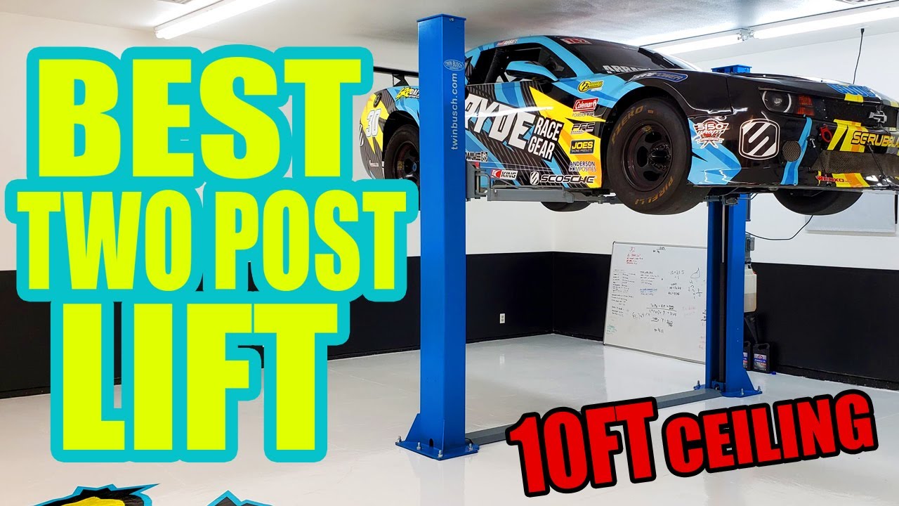 BEST Two Post Car Lift For LOW Garage Ceilings Twin Busch USA YouTube BEST Two Post Car Lift For LOW Garage Ceilings Twin Busch USA YouTube