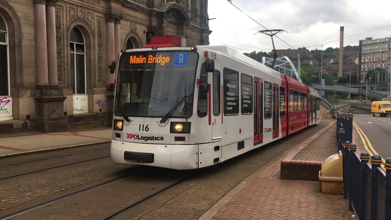 Stagecoach Supertram 116 arrives into Ponds Forge with a Blue Route ...