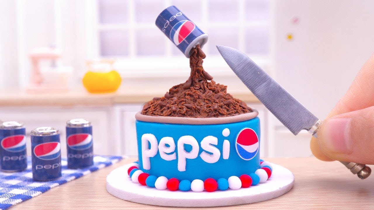Satisfying Miniature PEPSI CAKE Decorating | Creative Tiny Fondant Cake ...