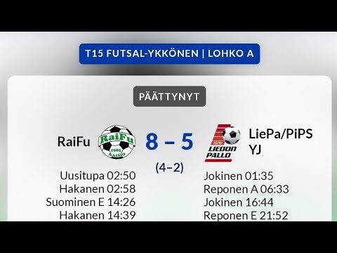 RaiFu - LiePa/PiPS YJ (Futsal T15 Ykkönen, 17.12.2023) - YouTube