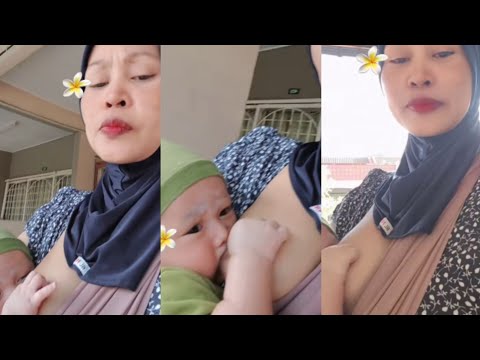 Bunda Lagi Nyusuin Bayi Di Halaman Rumah ❗️#busui #breastfeeding 