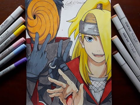 how to draw || deidara and tobi !! from naruto shippuden