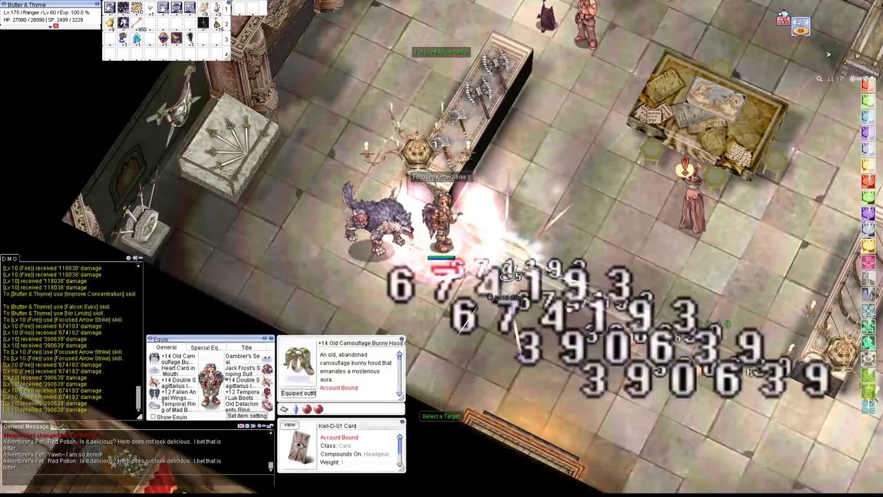 iRO Sakray test server - Focused Arrow Strike (83% skill delay ...